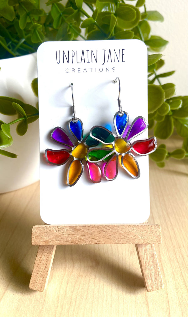 Resin large colourful flower – Unplain Jane Creations